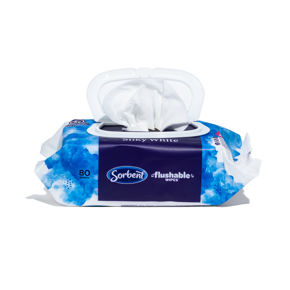 Silky White Flushable Wipes