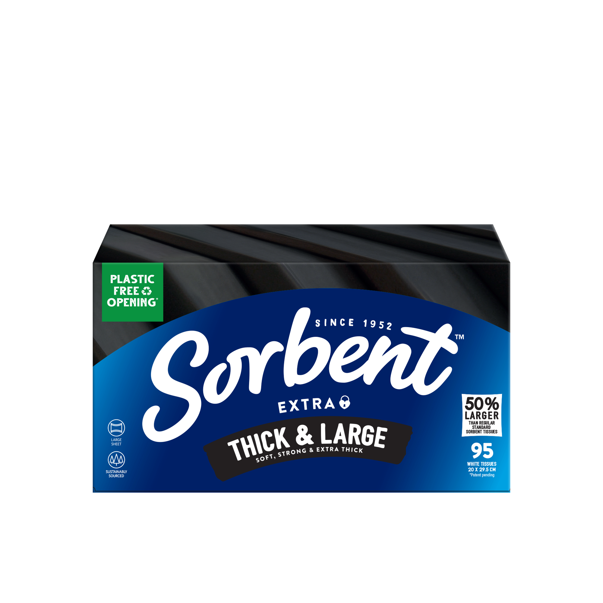 Sorbent Thick & Large Facial Tissues - 95 Pack